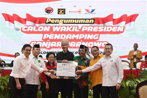 Pengumuman Bakal Cawapres Pendamping Ganjar Pranowo ANTARA Foto