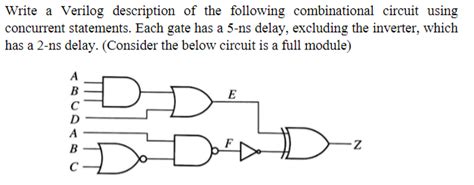 Write a Verilog description of the following | Chegg.com