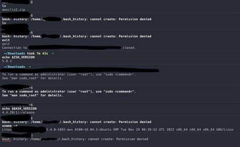 When Running Any Command On Ubuntu Via SSH Warp Is Trying To Create Bash History Issue