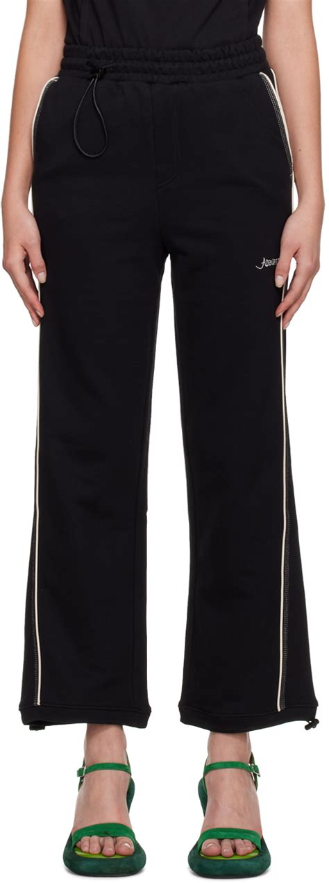 Ader Error Black Verif Lounge Pants Ssense Uk