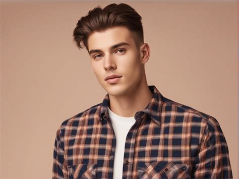 Premium Ai Image A Man Have Nice Hairstyle Wearing Trendy High