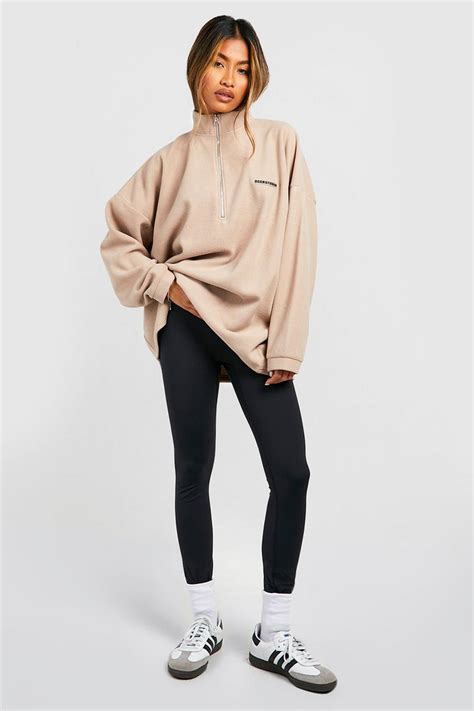 Dsgn Studio Half Zip Polar Fleece Oversized Sweatshirt Boohoo Uk