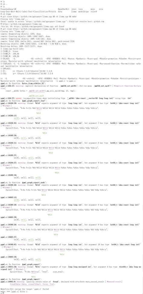 使用llamacpp量化部署时，编译过程（step 1 克隆和编译llamacpp）遇到的问题 · Issue 460 · Ymcui
