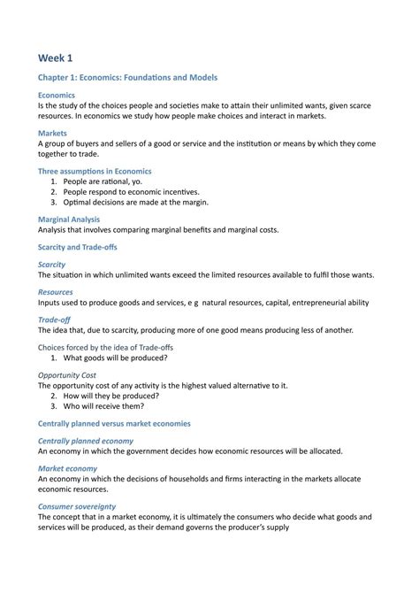 Macroeconomics 1 Summary Econ1102 Macroeconomics 1 Anu Thinkswap