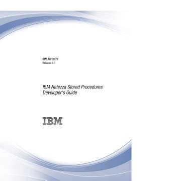IBM Netezza Stored Procedures Release 7 1 Developer S Guide Manualzz