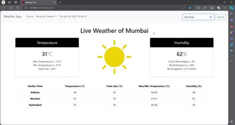 designing a weather app with html css js and bootstrap mihir