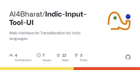 Github Ai4bharatindic Input Tool Ui Web Interface For Transliteration For Indic Languages