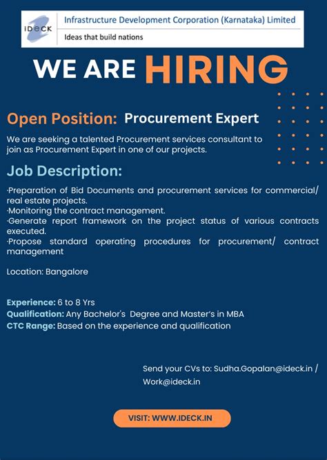 Hello Connections We Are Excited To Announce An Opening For The Position As Procurement Expert