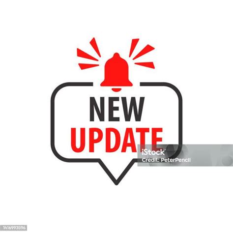 새 업데이트 배너 음성 거품 레이블 알림 템플릿 텍스트가 있는 벡터 스톡 일러스트레이션 대화 풍선 문자 기호에 대한 스톡 벡터