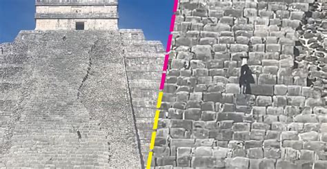 Cachan a perritos subiendo por la pirámide de Chichén Itzá