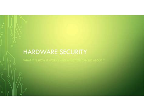 HARDWARE SECURITY