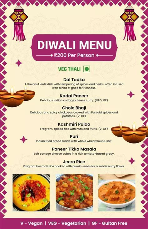 Diwali Menu Templates Customize And Download Free