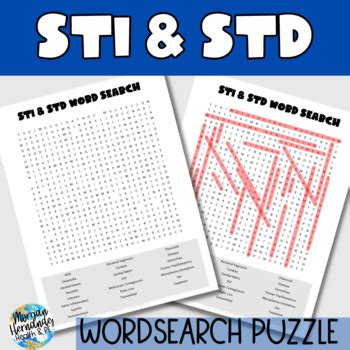 Sexually Transmitted Infections And Diseases Word Search STI And STD Made By Teachers