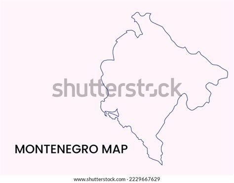 Map Montenegro Outline Map Montenegro Illustration Stock Illustration