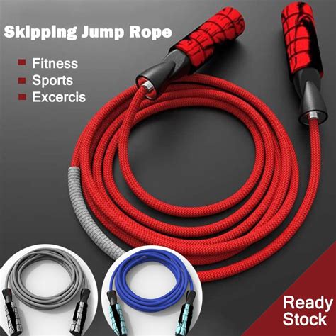 3m Heavy Adjustable Weighted Skipping Jump Rope Ball Bearing Cable Foam