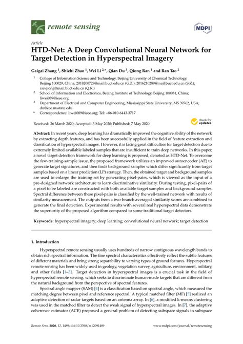 pdf htd net a deep convolutional neural network for target detection