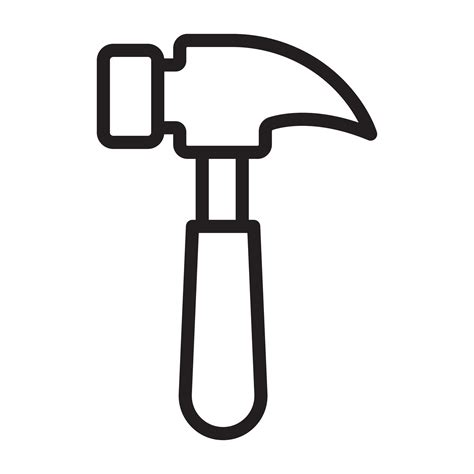 Hammer Build Line Icon Vector Art At Vecteezy