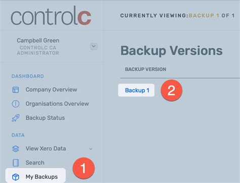 Viewing The First Backup Progress Control C