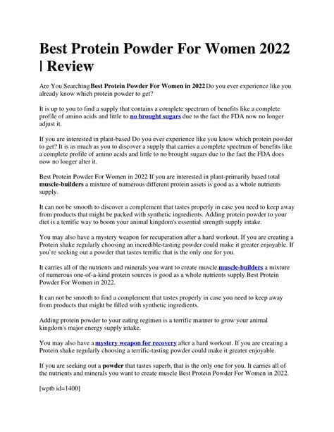Ppt Best Protein Powder For Women 2022 Powerpoint Presentation Free