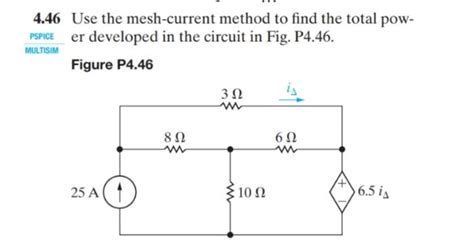 Solved Use The Mesh Current Method To Find The Total Chegg