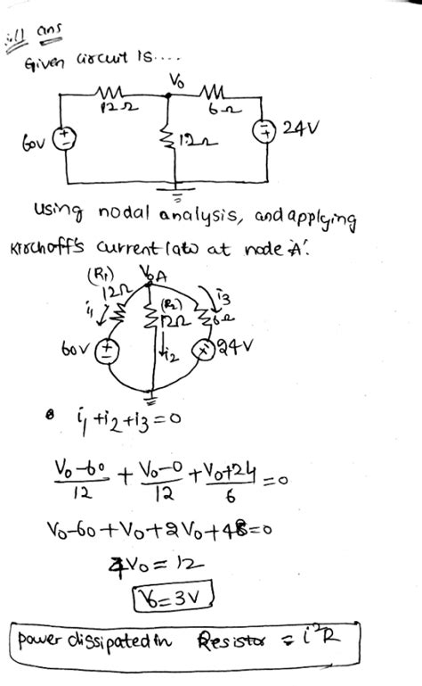 when solving please use node analysis 3 11 find v and the power