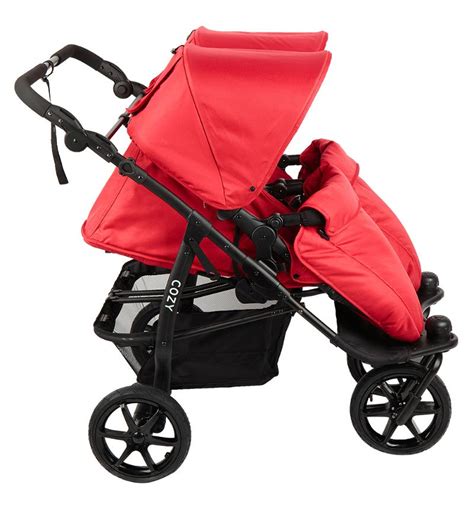 Коляска для двойни Cozy DOU прогулочный блок Red - BEBE.AM