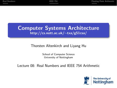 Real Numbers And Ieee 754 Arithmetic