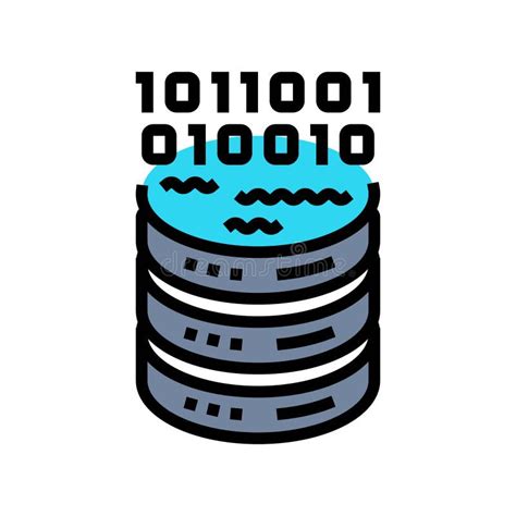 Lake Big Data Color Icon Vector Illustration Stock Illustration Illustration Of Illustrations