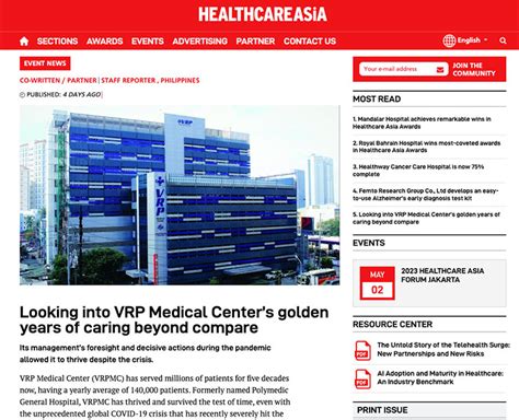 Vrp Medical Center Bags 2023 Healthcare Asia Management Innovation Of