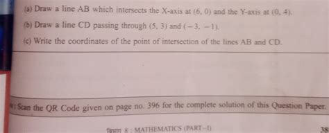 A Draw A Line Ab Which Intersects The X Axis At 60 And The Y Axis