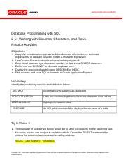 Dp Practice Pdf Docx Oracle Academy Database Programming