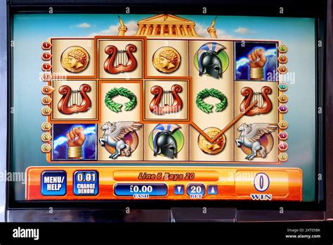 An Illuminated WMS Zeus Video Slots Display Panel Demonstrates Winning