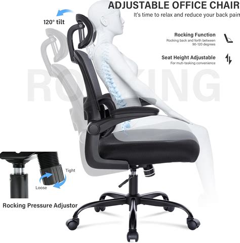 Silla de oficina ergonómica de malla con soporte lumbar silla de