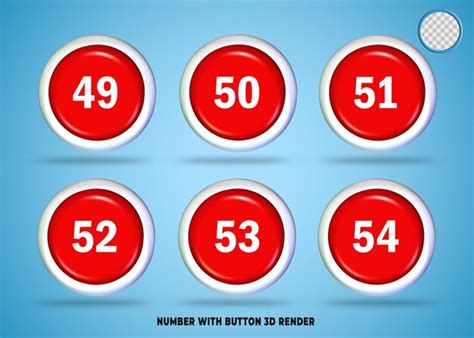 Premium Psd Set Number Button Red White Color 3d Render