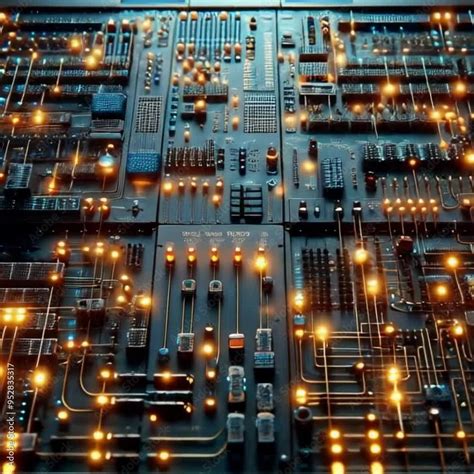 Video Animation Of A Complex Circuit Lights Softly Blinking And
