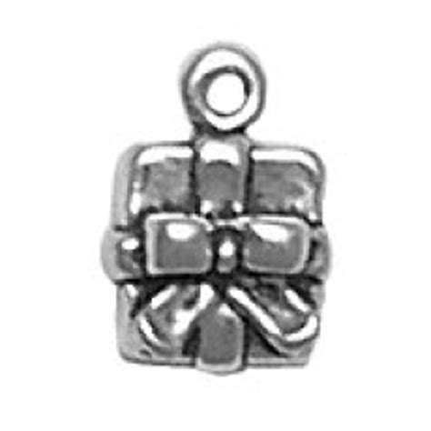 Sterling Silver 30 1mm Box Chain 3d Small T Package Wrapped Bow