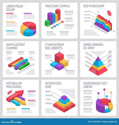 Isometric Diagrams Infographic Set Cartoon Vector CartoonDealer Com