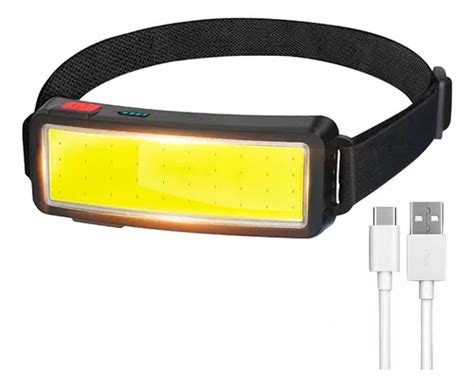 Linterna Frontal Led Cob Recargable Usb Superbrillante