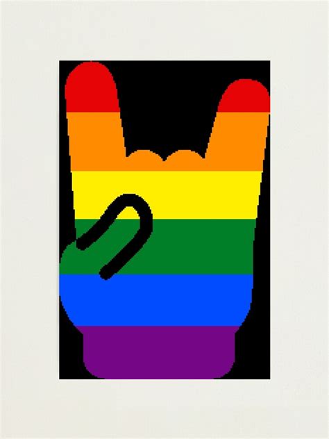 Heavy Metal Symbol In Gay Pride Flag Colors Photographic Print By