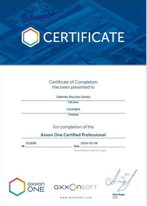 Nova Certificação Axxon One Da Empresa Axxonsoft Odemes Dos Santos