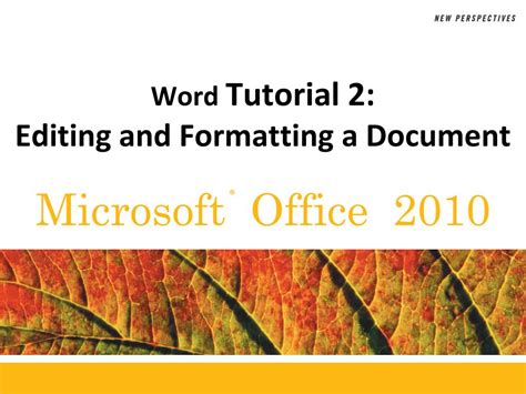 ppt word tutorial 2 editing and formatting a document powerpoint