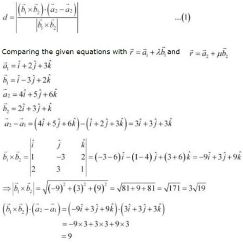 Find The Shortest Distance Between The Lines Whose Vector Equations Are