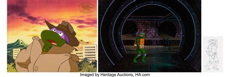 Teenage Mutant Ninja Turtles Donatello Production Cel Group Of 2 Lot