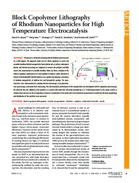 Pdf Rhodium Nanoparticles Via Block Copolymer Lithography