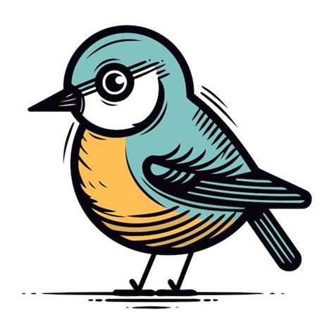 Premium Vector Titmouse Isolated On White Background Hand Drawn