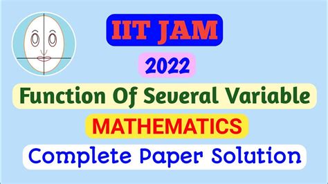 iit jam 2022 function of several variable mathematics paper
