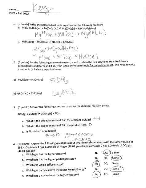 Exam2 Key These Are My Practice Answers For Exam 2 Key My Professor
