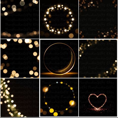 12 Bokeh Border Overlays Gold Overlays Bokeh Filter Wedding Overlay