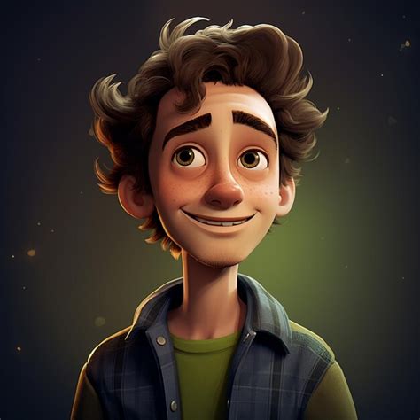 Cartoon Illustration Of A Man With A Smile On His Face Generative Ai