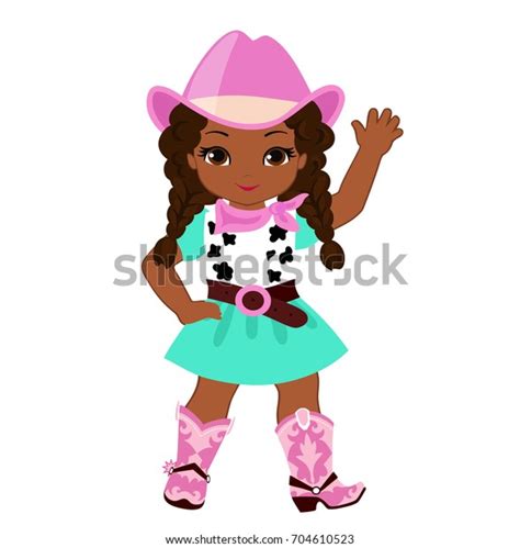 Beautiful Cowgirl Isolated On White Background Stock Vector Royalty